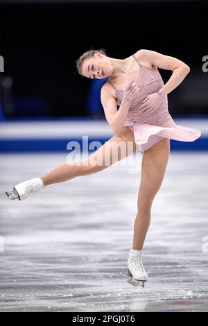 SAITAMA, JAPAN - MARCH 22: Anastasiia Gubanova of Georgia competes in ...