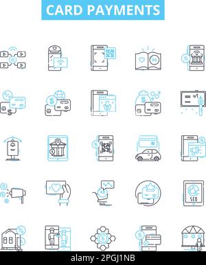card payments icons, signs, outline symbols, concept linear ...