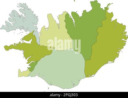 Iceland - Highly detailed editable political map with labeling Stock ...