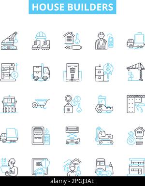 Architects vector line icons set. Design, Creativity, Vision, Blueprint, Structure, Planning ...