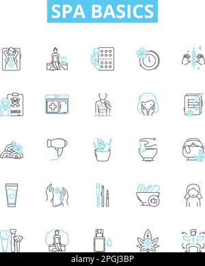 Facials, manicures and pedicures line vector icons and signs. spa ...