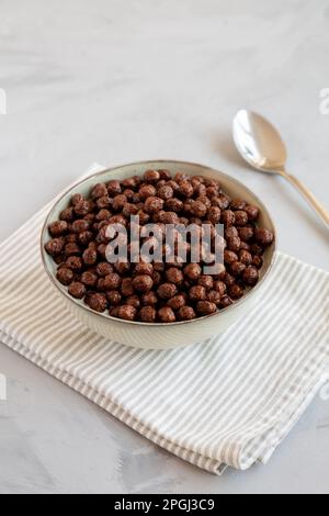 Healthy Sweet Chocolate Puff Cereal with Milk Stock Photo - Alamy