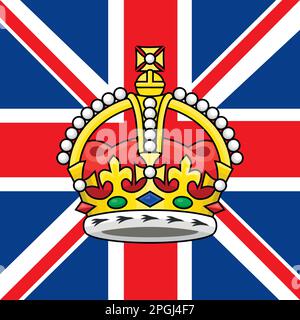 Charles III third symbol on the british flag, United Kingdom, vector ...