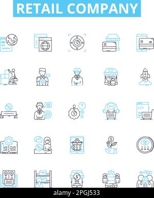 Retail company vector line icons set. Retailer, Store, Marketplace ...