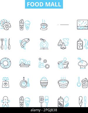 Eating and drinks line icons signs set. Design collection of Eating ...