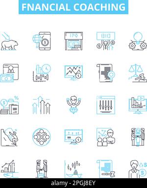 Fnancial coaching vector line icons set. Financial, Coaching, Budgeting ...