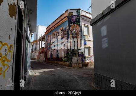 Painted House in Faro Portugal Stock Photo - Alamy