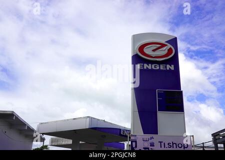 Engen Gas station, public ground, Mauritius Stock Photo - Alamy