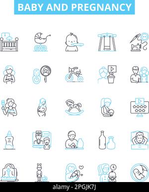 Maternity line icons signs set. Design collection of Pregnancy ...