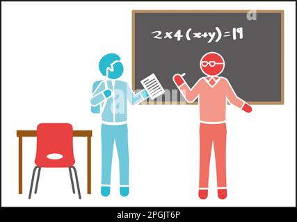 Student handing paper to teacher Stock Photo - Alamy