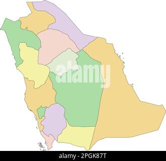 Saudi Arabia - Highly detailed editable political map with labeling ...