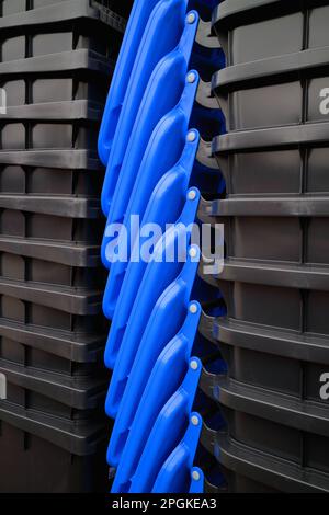 Garbage Cans Stacked Stock Photo - Alamy