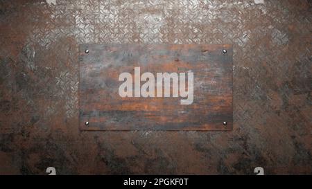 Steel textured metal sheet with heavy rust. 3d illustration Stock Photo ...