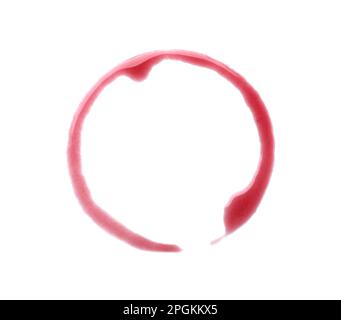 Red wine ring on white background, top view Stock Photo - Alamy