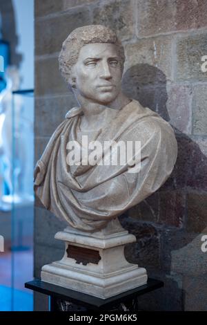 Unfinished bust of Brutus by Michelangelo in the Bargello museum ...