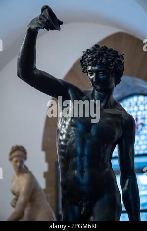 Bronze Bacchus Statue In The Bargello Museum In Florence, Italy Stock ...