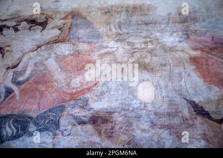 Fresco depicting Hell in the Magdalen Chapel in the Bargello ...