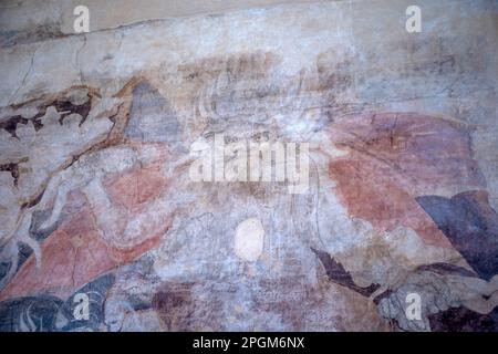 Fresco depicting Hell in the Magdalen Chapel in the Bargello ...