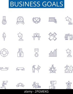 Performance metrics line icons collection. Evaluation, Analysis, KPIs ...