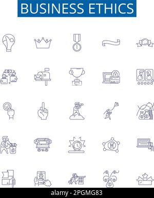 Ethics and morals line icons collection. Virtue, Honor, Justice ...