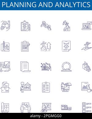 IT strategy line icons collection. Alignment, Agility, Analysis ...