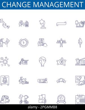 Change management line icons signs set. Design collection of ...