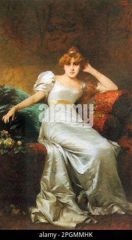 Sichel Nathaniel - an Elegant Beauty - German School - 19th Century ...