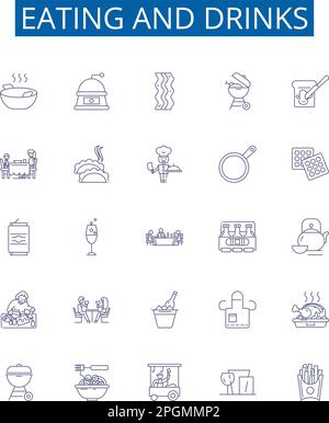 Sustenance line icons collection. Food, Nutrition, Energy, Nourishment ...