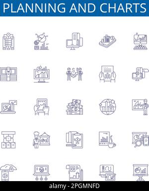 Planning and charts line icons, signs set. Planning, Charts, Strategy, Graphs, Diagrams, Maps ...