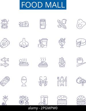 Grub line icons collection. Nourishment, Food, Cuisine, Dish, Meal ...