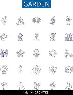 Lighting yard line icon, concept sign, outline vector illustration ...