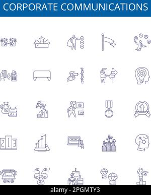 Corporate communications line icons signs set. Design collection of ...