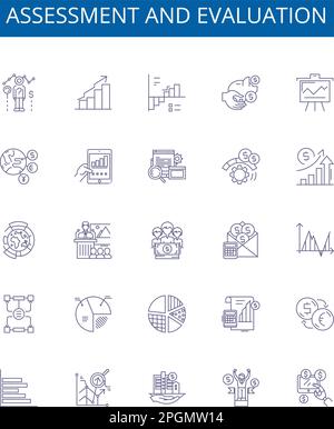 Performance Assessment line icons collection. Evaluation, Audit ...