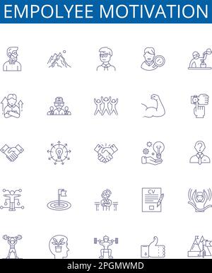 Recognition and rewards line icons collection. Appreciation ...