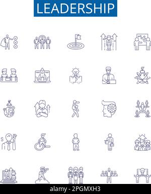 Leadership line icons collection. Visionary, Empathetic, Charismatic ...