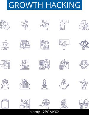 Growth hacking line icons collection. Innovation, Experimentation ...