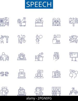 Articulation line icons collection. Pronunciation, Diction, Enunciation ...