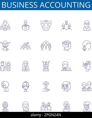 Bank reconciliation line icons collection. Discrepancy, Transaction ...