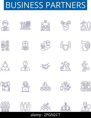 Business Partners line icons collection. Community, Diversity ...