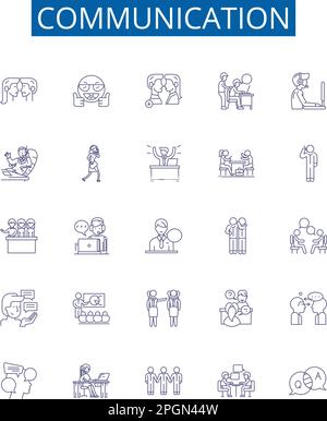Verbalization line icons collection. Articulation, Verbalization, Communication, Expression ...