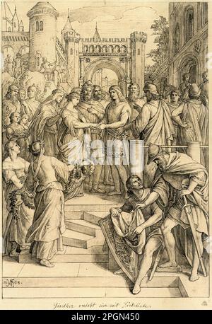 Schnorr von Carolsfeld - Giselher verlobt sich mit Dietelinde Stock ...