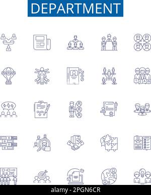 Agency direction line icons collection. Strategy, Vision, Mission ...