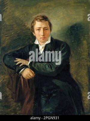 A portrait of Heinrich Heine, a 19th-century German poet and ...