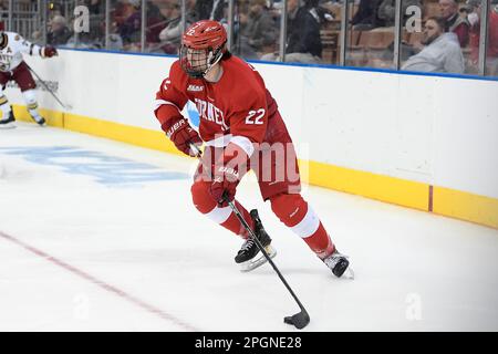 Cornell forward Kyle Penney (22) skates during the first period of an ...