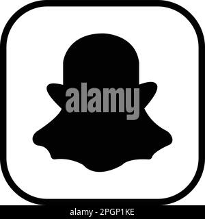 Snapchat logo messenger icon. Realistic social media logotype. Snap ...