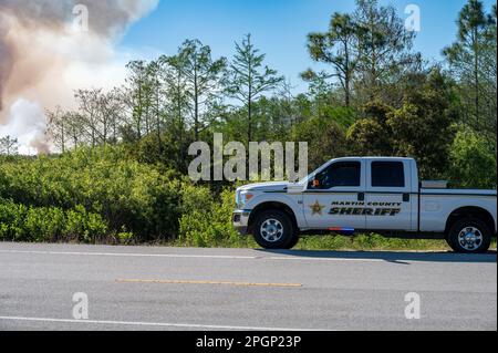 Jupiter, Florida, USA. 23rd Mar, 2023. Hungryland wildfire. Southern ...