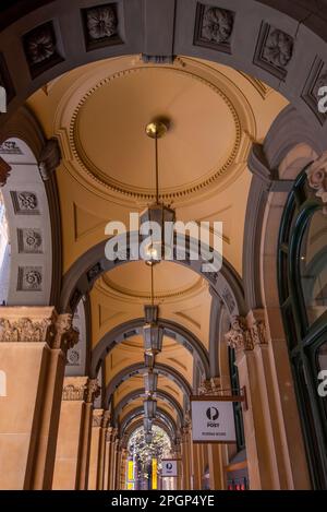 Part of the open arcade and vaulting that surrounds the ground level on ...