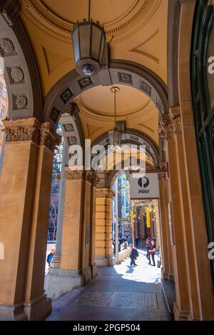 Part of the open arcade and vaulting that surrounds the ground level on ...
