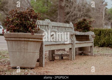 Empty Benches in West Point, Mississippi Stock Photo - Alamy