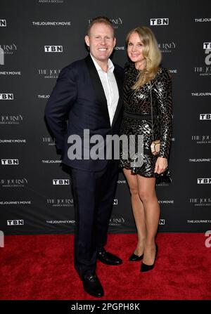 Andrew Giuliani, left, and wife Živilė Rezgytė attend the premiere "The ...
